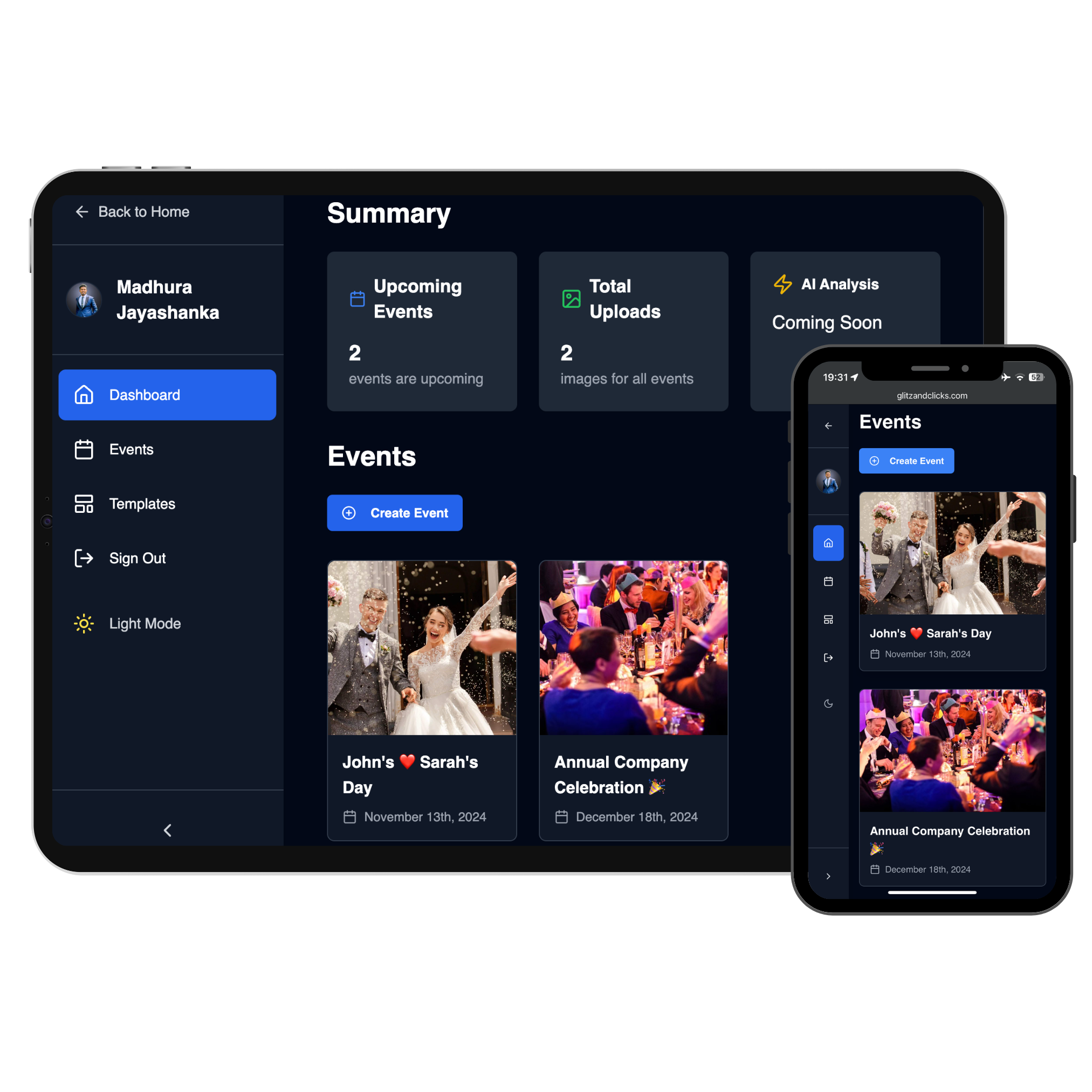 Glitz and Clicks - Media Management